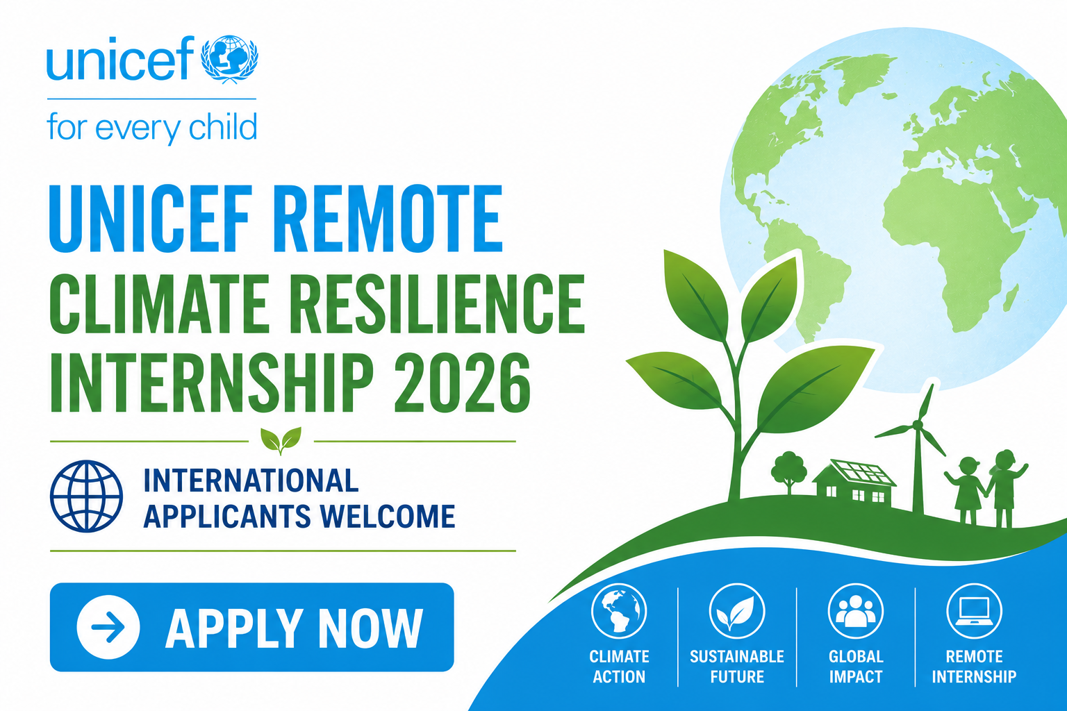 UNICEF Remote Climate Resilience Internship 2026 — International ...